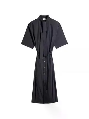 LEMAIRE Reversible Cotton Silk Tube Dress With Tie Neck - Black