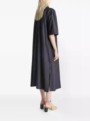 LEMAIRE Reversible Cotton Silk Tube Dress With Tie Neck - Black