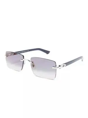 Cartier Rectangle-frame Rimless Sunglasses