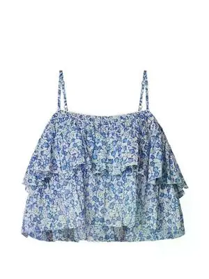 MARANT ETOILE Erisa Floral-print Top - Blue