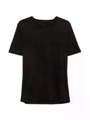 120% Lino Crew-neck T-shirt - Black