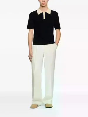 Sandro Two-tone Polo Shirt - Black