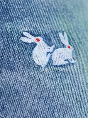 CARNE BOLLENTE Embroidered Straight Leg Jeans