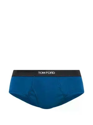 TOM FORD Logo-waistband Briefs - Blue