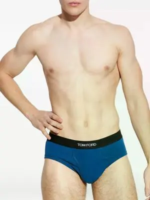 TOM FORD Logo-waistband Briefs - Blue