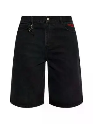 CARNE BOLLENTE Heart-embroidered Shorts - Black