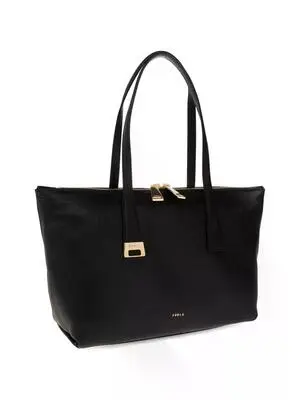 Furla Leather Tote Bag With Top Handles - Black