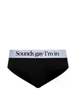 CARNE BOLLENTE Printed-waistband Briefs - Black