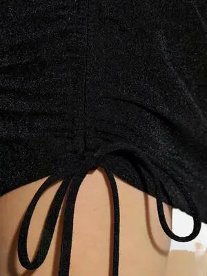 Balmain One-shoulder Mini Dress With Drawstring Detail - Black