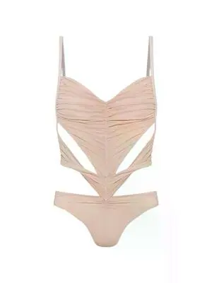Dsquared2 Cut-out Ruched Swimsuit - Neutrals