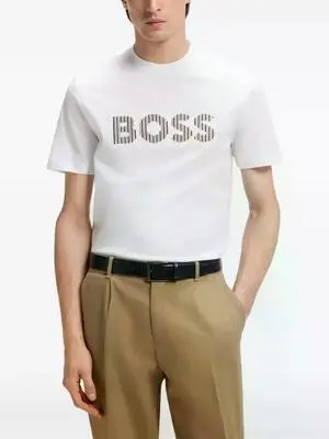 BOSS Stripe-artwork T-shirt In Cotton Jersey