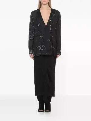 Rick Owens Printed V-neck Shirt