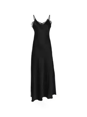 SILKYLICIOUS Lace Trim Maxi Dress