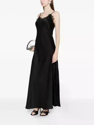 SILKYLICIOUS Lace Trim Maxi Dress