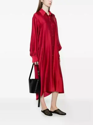 SILKYLICIOUS Nigora Shirt Dress - Red