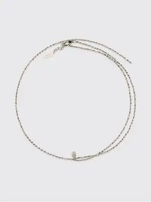 Brunello Cucinelli Delicate Chain Necklace With Embellished Pendant - Silver