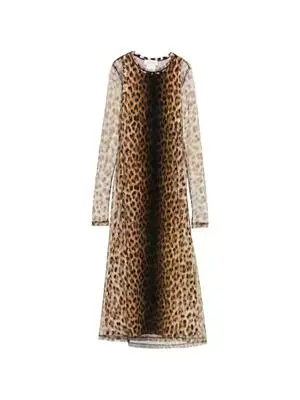 Sportmax Animal Print A-line Dress - Neutrals