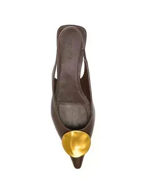 VIC MATIE Pointed-toe Leather Pumps - Brown