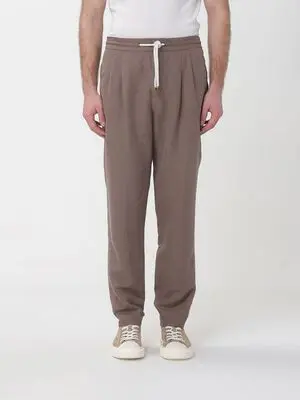Brunello Cucinelli Linen And Cotton Trousers - Brown