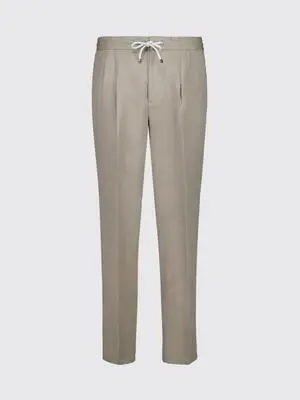 Brunello Cucinelli Linen And Cotton Trousers - Kaki