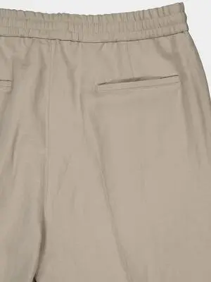 Brunello Cucinelli Linen And Cotton Trousers - Kaki