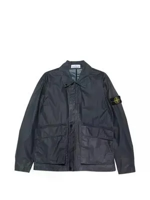 Stone Island Waxed Shirt Jacket - Blue