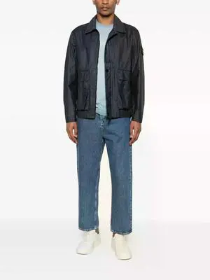 Stone Island Waxed Shirt Jacket - Blue