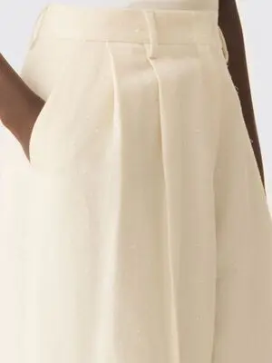 Fabiana Filippi Virgin Wool Blend Wide-leg Trousers - Butter