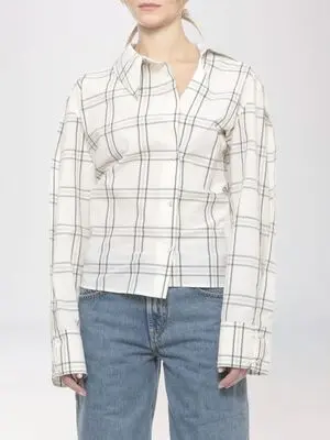 Attico Cotton Check Shirt - Ivory