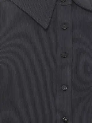 Attico Asymmetric Stretch Cotton Polo Shirt