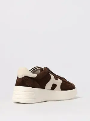 Hogan Suede Sneakers With Contrast H Detail - Brown