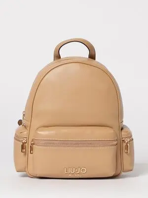 Liu Jo Faux Leather Backpack With Top Handle And Adjustable Straps - Camel