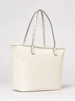 Liu Jo Grained Faux Leather Shoulder Bag With Studs - Cream