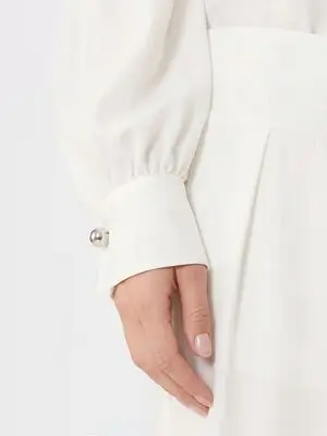 LANVIN Silk Blend Blouse With Ruffles - White