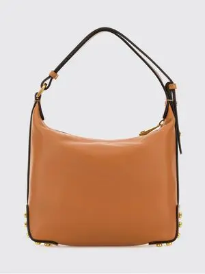 TOD'S Studded Leather Hobo Bag - Brown