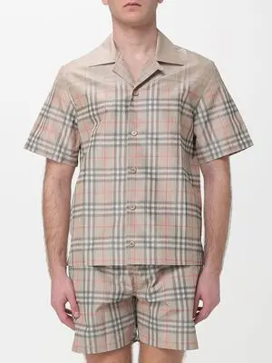 Burberry Casual Shirt In Viscose Blend With Vintage Check Print - Beige
