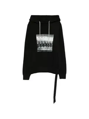 Rick Owens Graphic Oversized Hoodie - Black