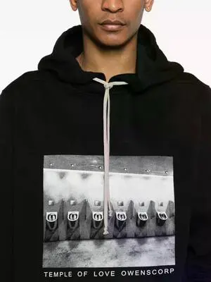 Rick Owens Graphic Oversized Hoodie - Black