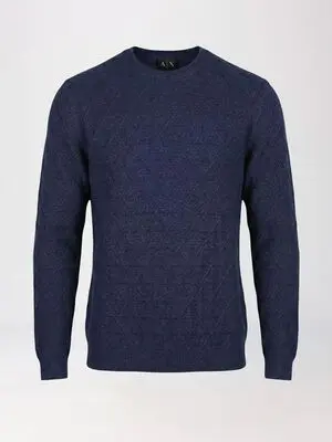 Armani Exchange Chevron Patterned Crew Neck Sweater