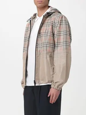 Burberry Checked Windbreaker Jacket - Beige