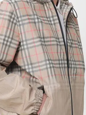 Burberry Checked Windbreaker Jacket - Beige