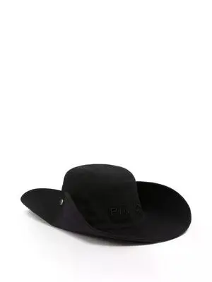 Pinko Button Detail Fedora Hat - Black