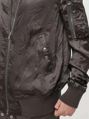 Rick Owens Cupro And Virgin Wool Bomber Jacket - Brown