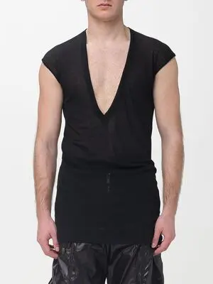 Rick Owens V-neck Cotton T-shirt - Black