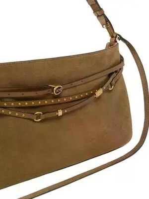 Pinko Studded Strap Shoulder Bag - Brown