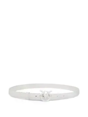 Pinko Thin Love Birds Leather Belt - White