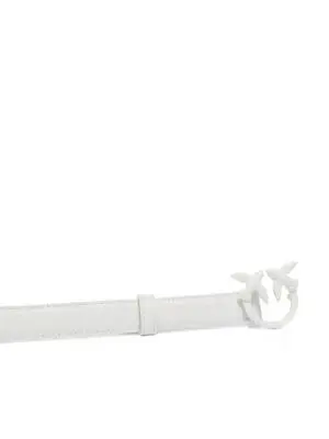 Pinko Thin Love Birds Leather Belt - White