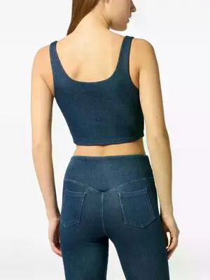 PLEIN SPORT Gathered Denim Top
