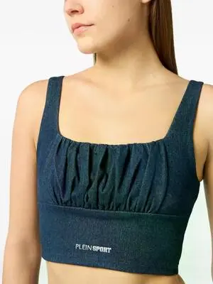 PLEIN SPORT Gathered Denim Top