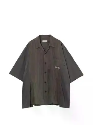 Undercover Striped Short-sleeves Shirt - Brown